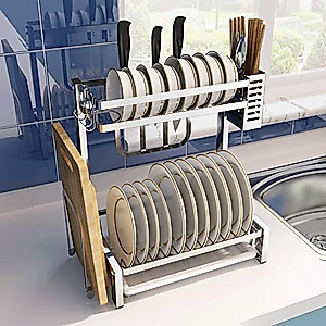 PDGJG 304 Stainless Steel Dish Rack Drain Rack Drying Filter Tableware Storage Box Dishes Dishes Supplies Kitchen Racks 2 Layers