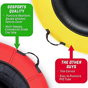 GoSports 44 in Heavy-Duty Winter Snow Tube with Premium Canvas Cover - Commercial Grade Sled - Choose Your Style