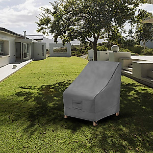 Vailge Outdoor High Back Chair Cover,Waterproof Patio Chair Covers,600D Heavy Duty Veranda Chair Cover Anti-UV Lawn Patio Furniture Chair Cover - 35 L x 28W x 35" H, Grey