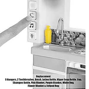 Replacement Parts for Barbie Dreamhouse Dollhouse - GRG93 ~ Barbie Size Accessories ~ Bathroom Supplies, Blankets and Rugs