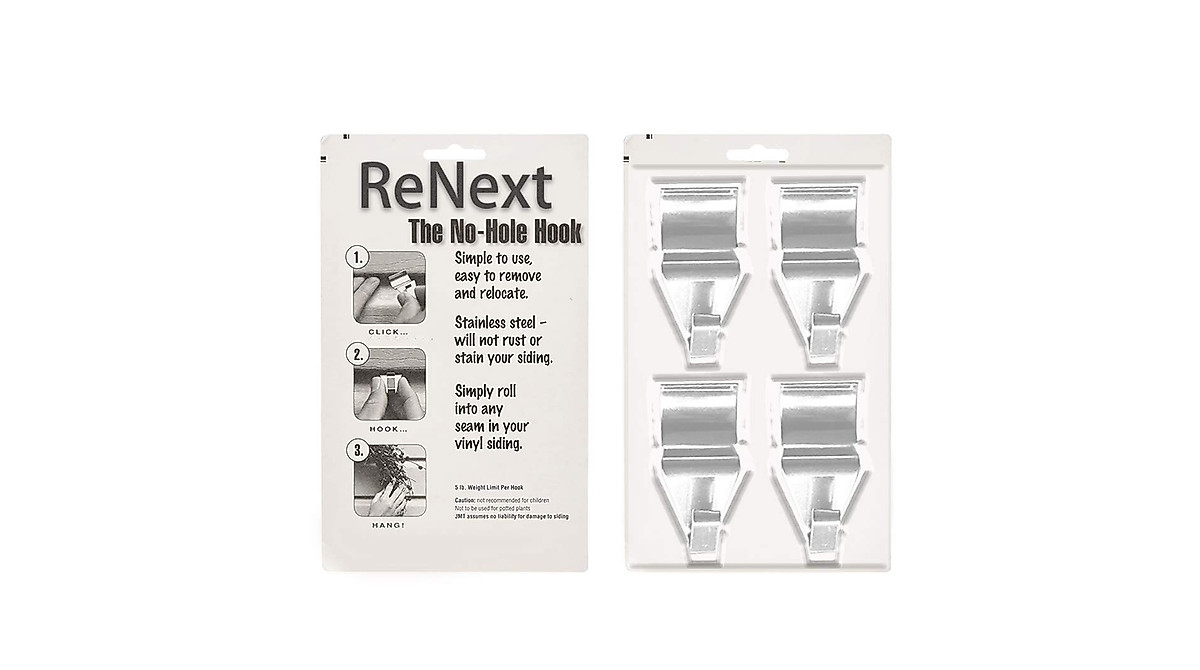 No-Hole Hooks Vinyl Siding Hangers Low Profile 4PK | Easy, Rust-Free ...