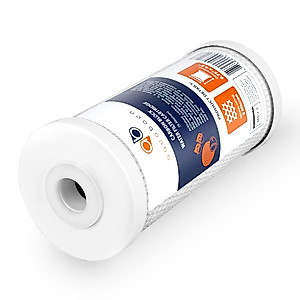 Aquaboon 2-Pack of 1 Micron 10" Sediment Water Filter Replacement Cartridge & Aquaboon 2-Pack Coconut Shell Water Filter Cartridge | Universal Whole House 1 Micron 10 inch Cartridges