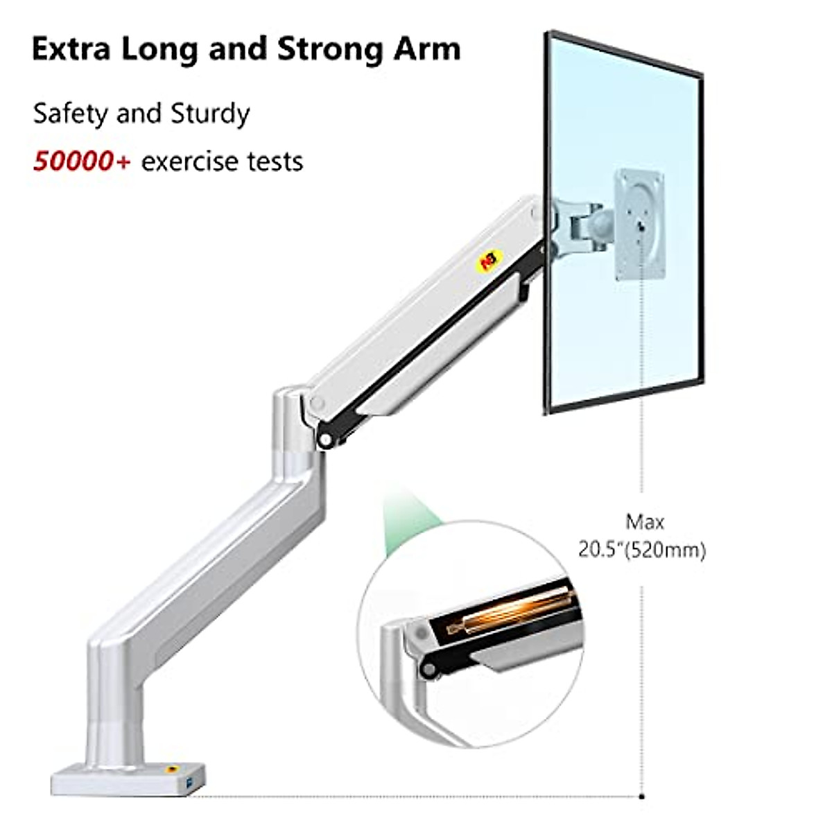 NB North Bayou Dual Monitor Arm Ultra Wide Full Motion Swivel Monitor Mount with Gas Spring for 22''-32'' Monitors with Load Capacity from 4.4 to 33lbs for Each Arm Monitor Stand G32-S
