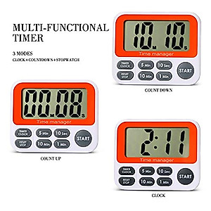 Digital Countdown Kitchen Timer - AIMILAR Count Up Down Magnetic Timer Clock with Loud Alarm Fast Setting for Cooking Baking Gym Students