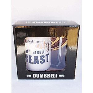 THE DUMBBELL MUG,Ceramic, Look Like a Beauty Train Like a Beast
