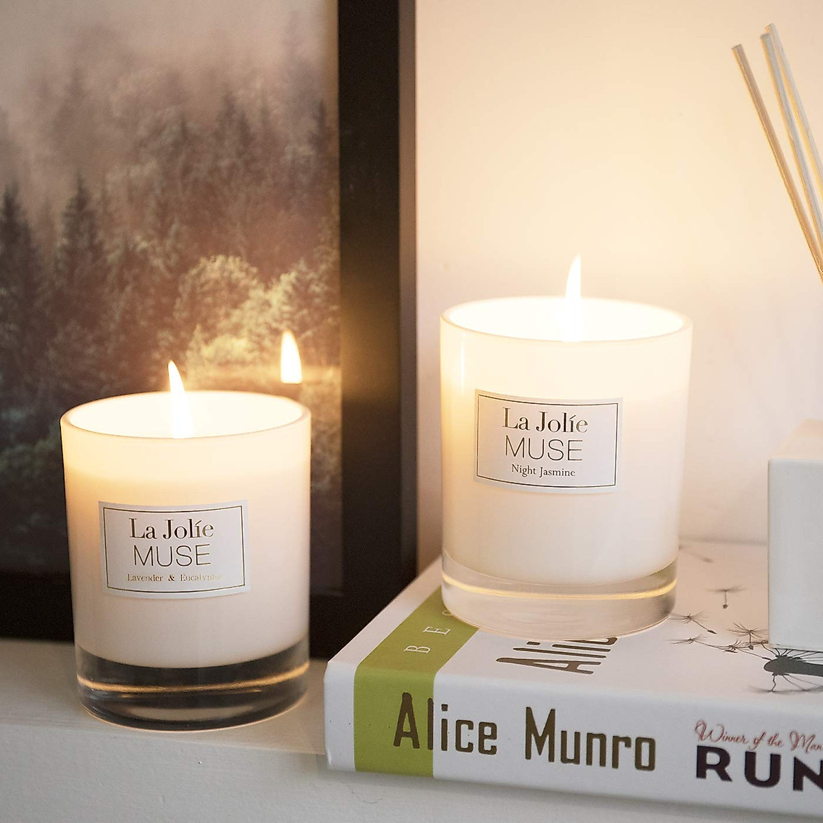 LA JOLIE MUSE Lavender Eucalyptus & Jasmine Scented Candle, Candles Gifts Sets for Women, Aromatherapy Candles, Relaxing Candles for Women Stress Relief, Soy Candle Set, 8.1 oz Each