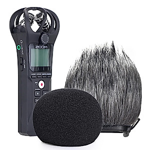 YOUSHARES Zoom H1n Recorder Foam & Furry Indoor/Outdoor Windscreen Muff, Pop Filter/Wind Cover Shield Fits Zoom H1n & H1 Handy Portable Digital Recorder