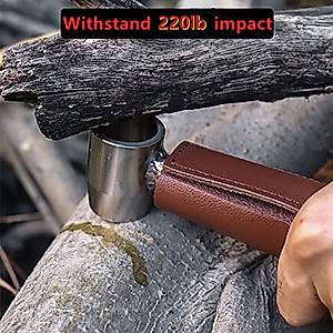 BIYIEE Survival Settlers Tool, Scotch Eye Wood Auger Drill Bit Stainless Steel Bushcraft Hand Auger Wrench for Camping, Manual Auger Outdoor Survival Tools, Survival Gear and Equipment, Brown