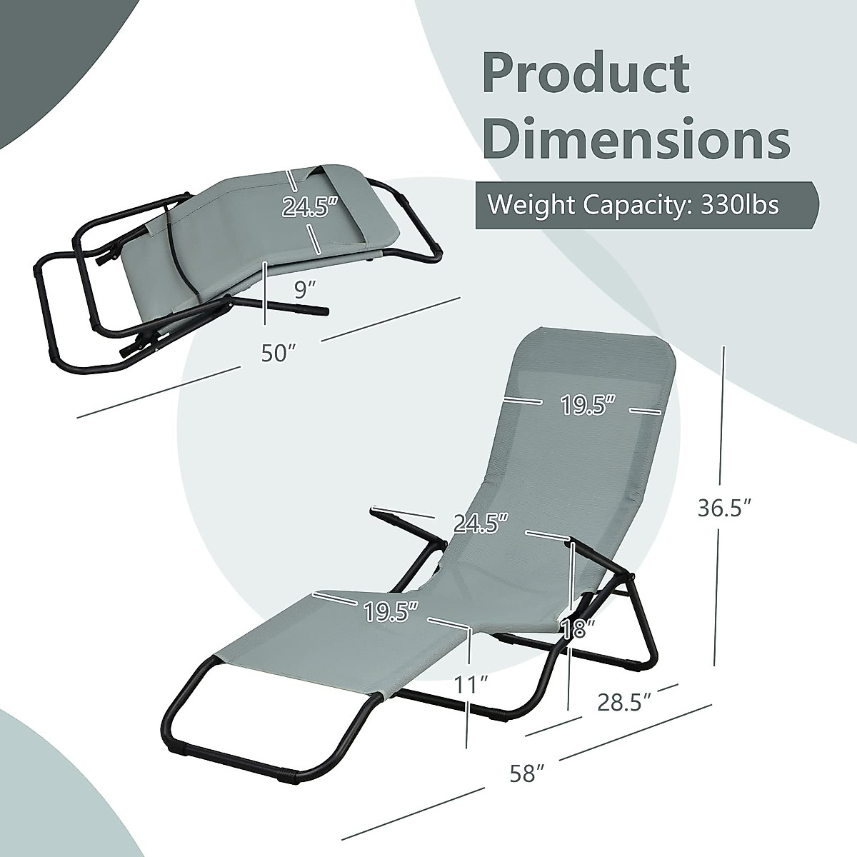 Tangkula Outdoor Chaise Lounge Chair Set of 2,Zero Gravity Folding Stackable Reclining Chair with Comfortable Armrest & Non-Slip Foot Pads,for Beach Backyard Poolside and Deck,Sun-Chair