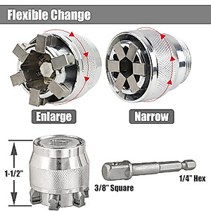 YAKAMOZ Adjustable Universal Socket Wrench Grip Adapter 10-19mm Hex Head Nuts and Bolts Driver Tool for 3/8" Drive Ratchet Torque Wrench and Power Drill