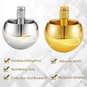 2 Pieces Metal Spinning Top Metal Flip Over Top Aluminum Top Spinner Top Physics Toy Gyroscope Stainless Steel Top Educational Toys for Girls Boys and Adult