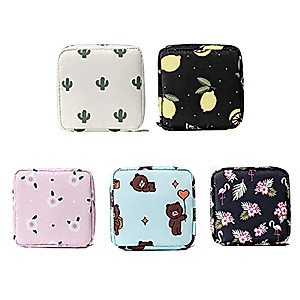 VINMEN Waterproof Tampon Storage Bag Cute Sanitary Pad Pouches Portable Makeup Lipstick Key Earphone Data Cables Organizer