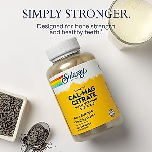 Solaray Cal-Mag Citrate 2:1 with D-3 & K-2 Capsules 180 Count