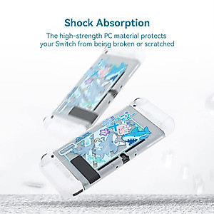 GeekShare Matte Protective Case Slim Cover Case Compatible with Nintendo Switch Only - Shock-Absorption and Anti-Scratch - Shark Party