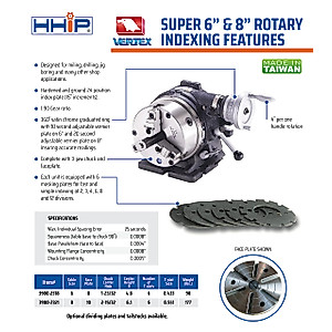 VERTEX 3900-2321 Super Rotary Indexing Fixture, 8"