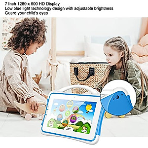 Kids Tablet, Dual Camera 5G WiFi Support 3G Network 7 Inch 1GB Plus 32GB Eye Protection Screen 100240V for Kids Girls Boys Learning Tablets (US Plug)