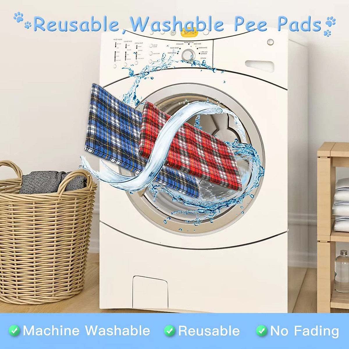 QUEARN Washable Pee Pads for Small Animal,Waterproof Reusable Puppy Potty Training Pads, Anti Slip Whelping Pads Super Absorbent Cage Liners for Ferrets, Hamsters, Rabbits & All Small Animals (S)