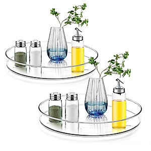 1Pack - 8.6" Clear Lazy Susan Organizer for Cabinet – Quality-Crafted, Durable Turntable Organizer, Bathroom & Cabinet Organizer for Pantry Organization and Storage – Kitchen Organization by TLC Depot