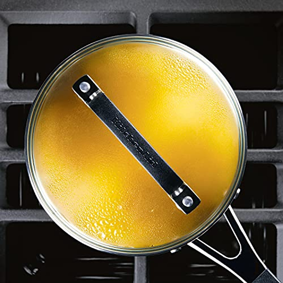 KitchenAid Stainless Steel Saucepan with Measuring Marks and Lid, 2 Quart, Brushed Stainless Steel