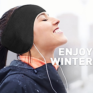JOEYOUNG Fleece Ear Warmers for Men Women Kids - Winter Headband Ear Muffs Ear Covers for Cold Weather Running Cycling Ski
