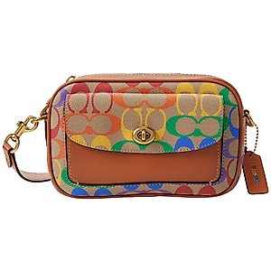 COACH Pride Coated Canvas Signature Willow Camera Bag B4/Natural Multi One Size