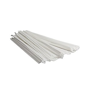 Concession Essentials Plastic Straws Wrapped 1000 Pack - 8 inch Drinking Straw, Foodservice Disposable Straws, Bulk Set (CEClear7.75wrapped-1000ct)
