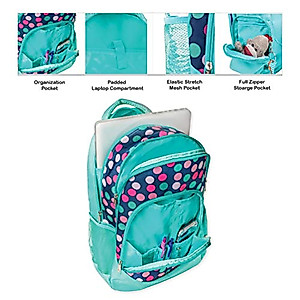 Class Collections Backpack and Lunchbox Set (Blue Polka Dot)