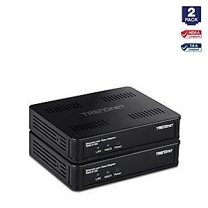 TRENDnet Ethernet Over Coax MoCa 2.5 Adapter (2-Pack), TMO-312C2K, Backward Compatible with MoCA 2.0/1.1/1.0, RJ-45 Gigabit LAN Port, Supports Net Throughput up to 1Gbps, Support up to 16 Nodes, Black