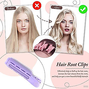 PIJOOKI Volumizing Clip for Women, 6Pcs Hair Root Clip, Natural Fluffy Hair Clip Long/Short Hair Root Lift Styling Tool&Appliances, Plastic, Purple