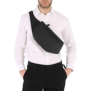 Burberry Men's Black Leather Large Olympia Bum Bag