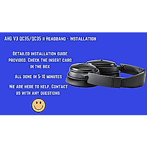 AHG Replacement QC35 Headband / QC35 ii Headband pad Cushion Cover. Compatible with Bose QuietComfort 35 Headphones (QC35) and Bose QuietComfort 35 ii Headphones (QC35 II) (Black)