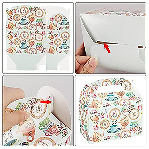 CIEOVO 24 Pack Tea Party Goodie Gift Boxes, Tea Party Paper Gift Boxes Bags for Floral Tea Theme Baby Shower Bridal Shower Engagement Bachelorette Party Supplies Decorations