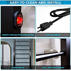 Luxcees Electric Heated Towel Rack - Luxury Wall Mounted or Freestanding Towel Warmer, Plug-in Bathroom Towel Drying Rack, Hot Tub Towel Rack, Towel Warmer Rack, Bath Towel Warmer, Towel Warmers