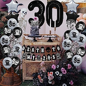 Black Death to My Twenties Banner, 30th Birthday Banner, Death to My 20s, Rip to My 20s Banner, Funeral for My Youth 30th Birthday for Women Lady Man 30th Birthday Party Decorations