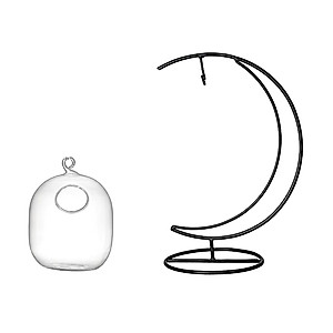 Cabilock Creative Cocktail Glass Martini Glasses with Iron Stand Clear Wine Glass Beverage Glass Hanging Bar Drink Cup Glassware for KTV Home Bar Club Black Transparent