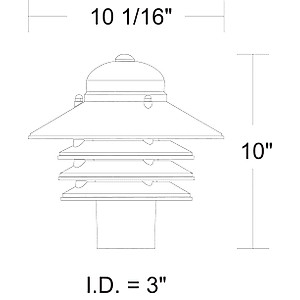 Solus S75TC-LE26C-BK Nautical Post Mount Walkway Light with 4000K Energy Star LED Lamp, Durable Acrylic Clear Lens, Fade & Rust Resistant, UL Listed, Fits 3" Diameter Posts, 10" H x 10 1/16" D, Black