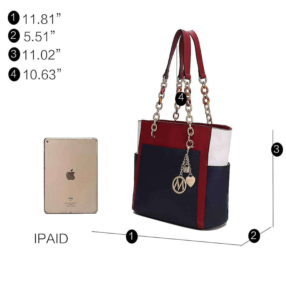 MKF 2-PC Set, Tote Bag for Women & Pouch Purse: PU Leather Handbag Pocketbook, Top-Handle Shoulder Strap Mustard-Olive