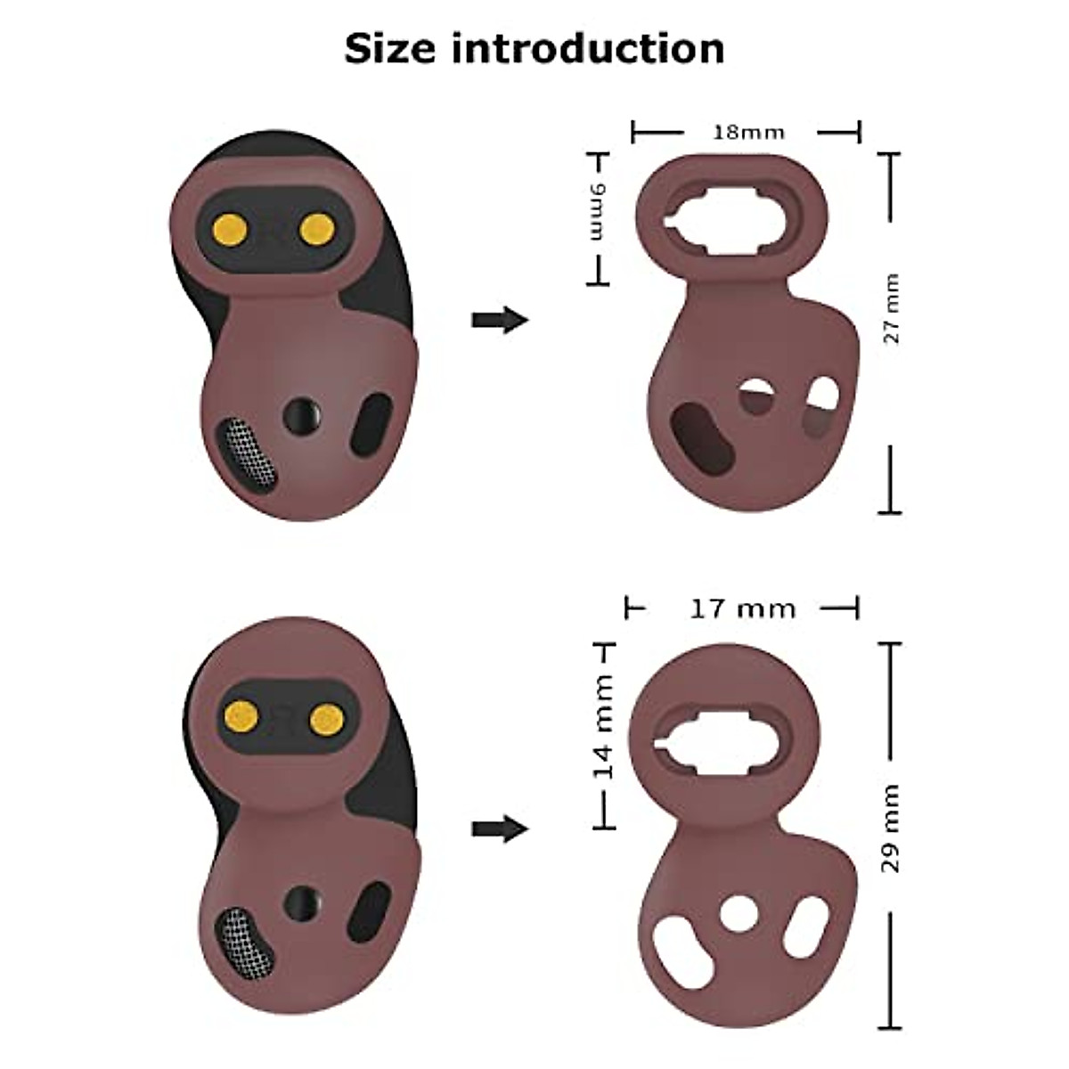 8 Pairs for Galaxy Buds Live Ear Tips Silicone Covers Replacement Earbud Tips Accessories Anti-Slip Ear Tip Compatible with Samsung Galaxy Buds Live