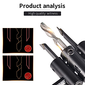 HOHXEN Adjustable Circle Hole Saw Cutter Woodworking Drill Bit,Adjustable 1-Inch to 12-Inches,Heavy Duty Wood DIY Tools(Cutting Diameter:30mm-200mm)