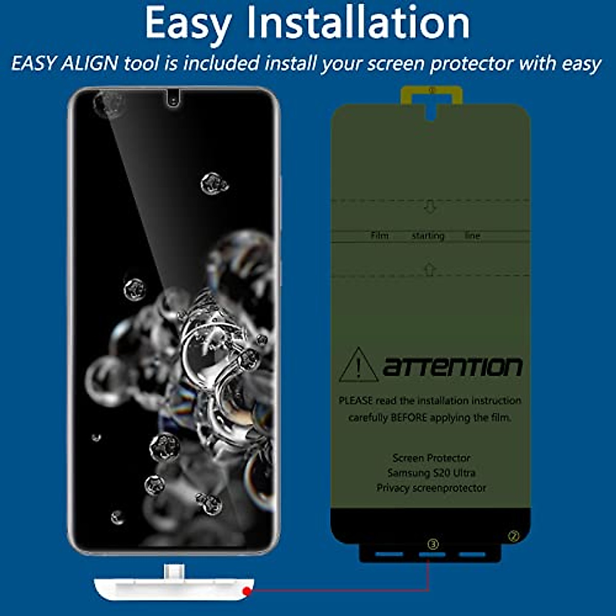 LYWHL [2+2 Pack] for Samsung Galaxy S20 Ultra Privacy Screen Protector, [Support Fingerprint ID] Anti-Spy Black Full Adhesive Flexible Film + Camera Lens Glass Protector for Galaxy S20 Ultra