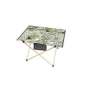 ZHYH Outdoor Picnic Table Camping Portable Aluminum Alloy Folding Table Waterproof Oxford Cloth Light Durable Tables Camouflage
