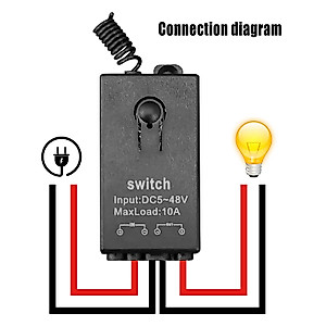 Mini Remote Control Light Switch, 5V/12V/48V Relay Switch, Wireless Remote Switch with 328FT Long Range for LED Lights Household Appliances Garage Door Water Pump Fans