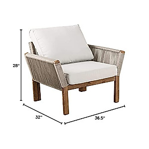 SEI Furniture AMZ8039801DO Brendina Outdoor Armchair, Natural, White