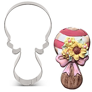 LILIAO Rattle Cookie Cutter for Baby Shower - 2.4 x 4.3 inches - Stainless Steel