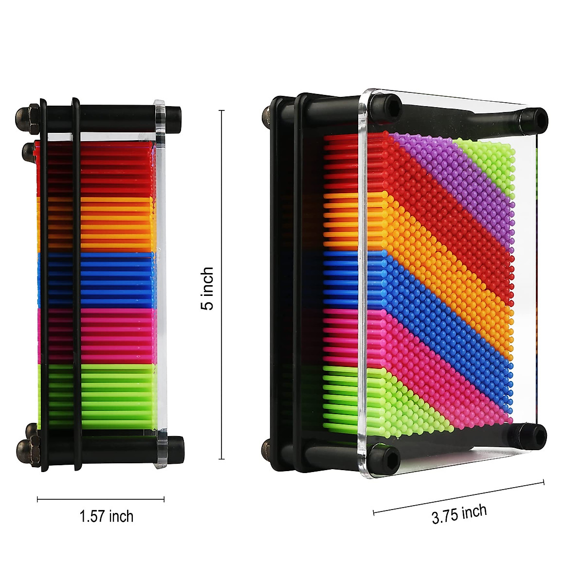 LXS 3D Pin Art Board Toy, Colourful Plasic Board Size(3.75 x 5 inches), Classic Pin Impression Art Toys Sculpture for Children Kids