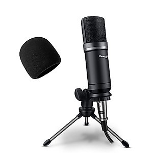 Hayner-Seek Podcast Studio Microphone Condenser Mic Podcast Equipment Bundle with 3.5mm Audio XLR Cable