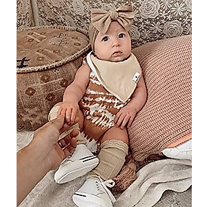 Diaper Squad 100% Organic Cotton Pastel 10-Pack Baby Drool Bandana Bibs Solid Colors for Boys and Girls