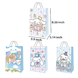Gonii Anime Candy Bags,16Pcs Paper Bags with Handles for Party Decorations Cookies Candy Gift Bag