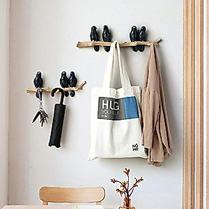 XPSD Resin Birds Figurine Wall Hooks Decorative Home Decoration Accessories Key Bag Handbag Coat Rack Holder Wall Hanger for Clothes-Blue 4birds
