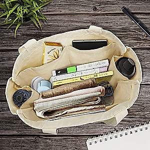 Reusable canvas shopping bag - with Coin Purse, Canvas Shopping Bag with Handle, Organic Cotton Shopping Bag, Heavy Duty Machine Washable Cloth Tote Bag, Japanese Culture Style Printed Pattern (D)